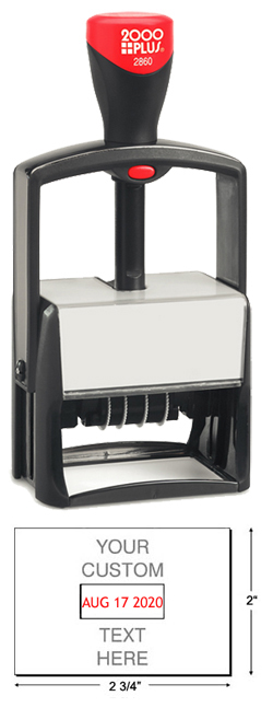 Rectangle 2000 Plus 2860 Self-Inking Stamp Dater, 2 Color